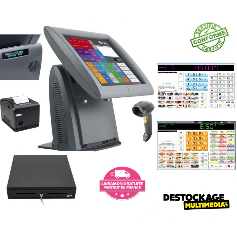 Pack Caisse Enregistreuse Tactile Posligne Galeo 200 Avec Logiciel De
